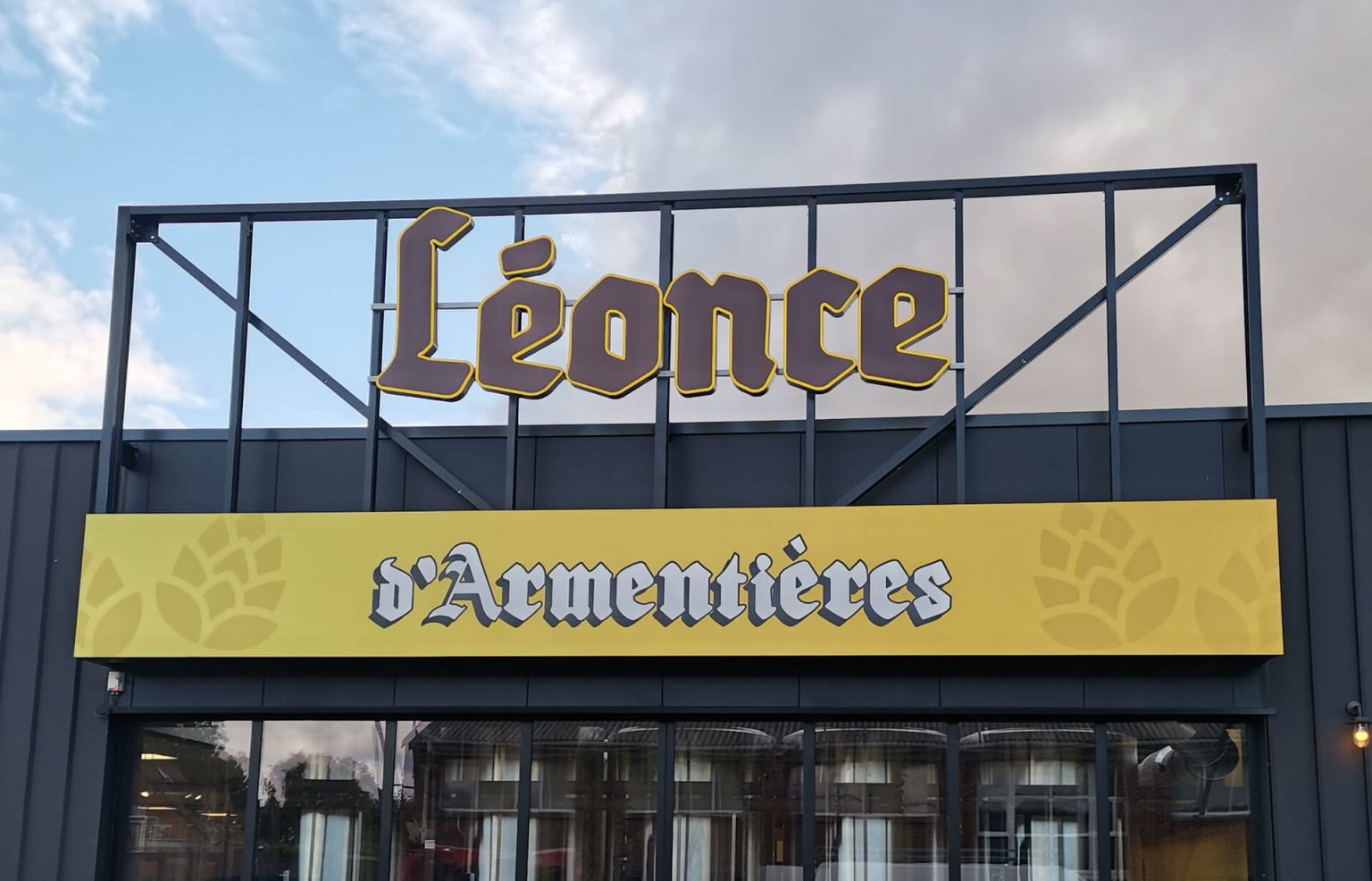 Enseigne Lumineuse Bandeau Tôle Pliée Adhésif Imprimé Armentières